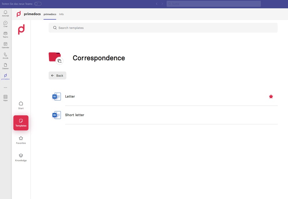 New feature of primedocs for Microsoft teams