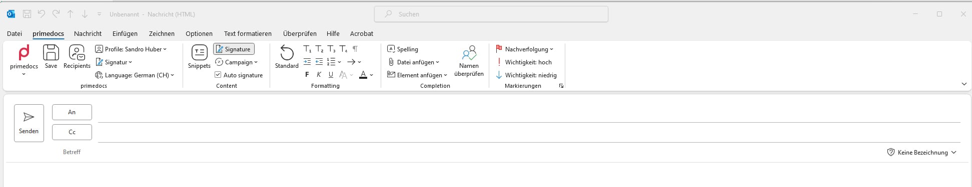 A comparison: Working with and without template software in Outlook