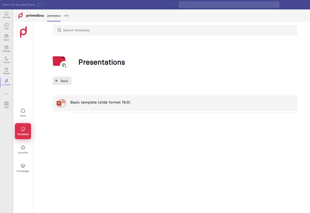 New feature of primedocs for Microsoft teams